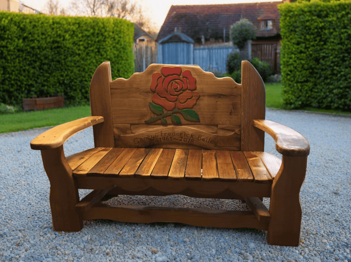 Handcrafted Remembrance Bench - In Loving Memory of George Bailey - 3 ...
