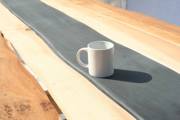 Slate & Oak Farmhouse Refectory Table | Handmade Oak Garden Bench